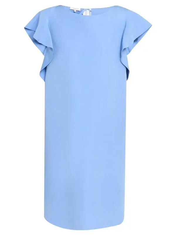 Lafayette 148 New York Flutter Silk-linen Mini Dress - Iris