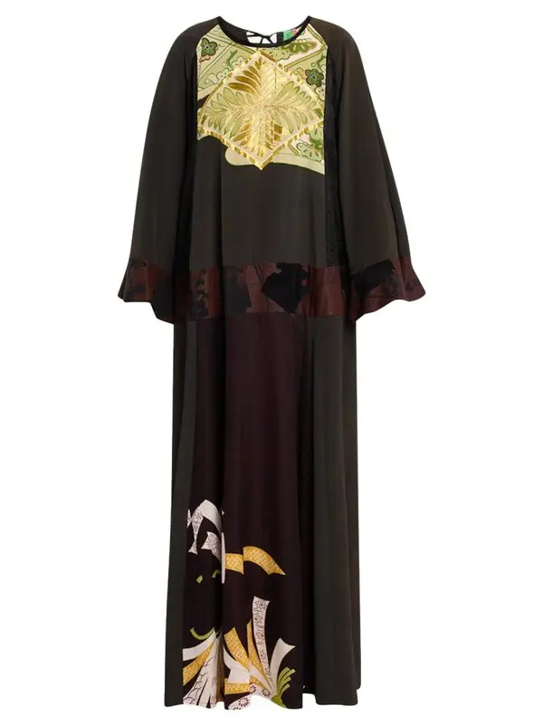 Rianna + Nina Kendima Vintage Bell-sleeve Maxi Kimono Dress - Multi