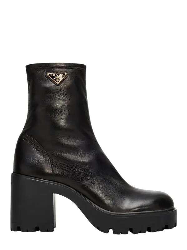Prada 85mm Nappa Leather Ankle Boots - Nero