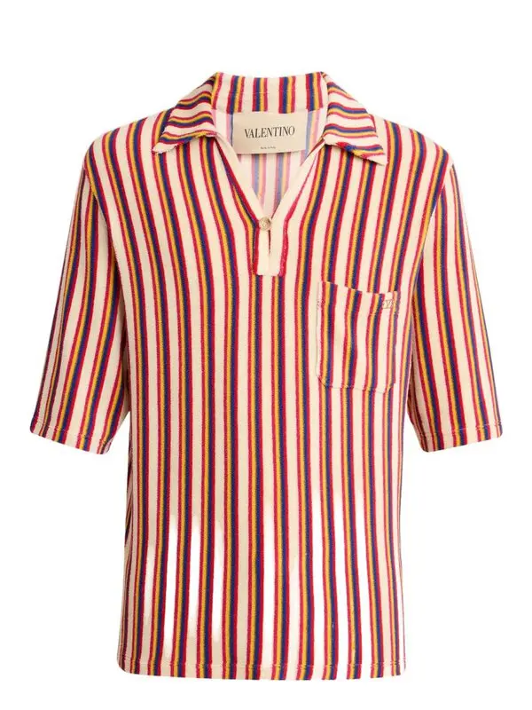Valentino Garavani Striped Toweling Camp Shirt - Multi