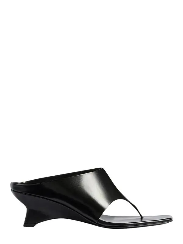 Khaite 55mm Marlow Leather Thong Mules - Black