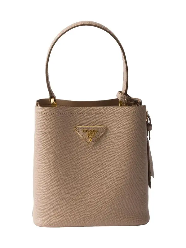 Prada Panier Saffiano Leather Top-handle Bag - Camel