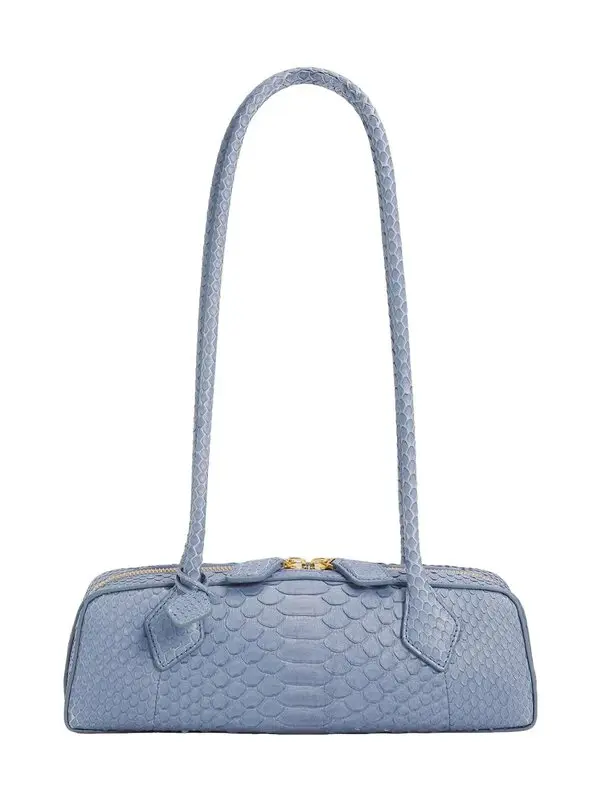 Alaïa Le Teckel Small Snakeskin Shoulder Bag - Blue