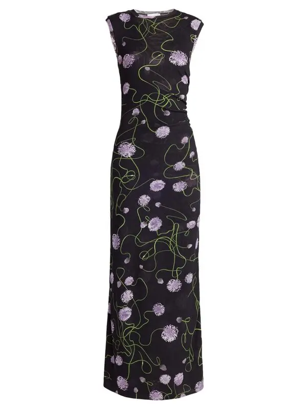 Stella McCartney Twisted Flower Mesh Sleeveless Maxi Dress - Multi