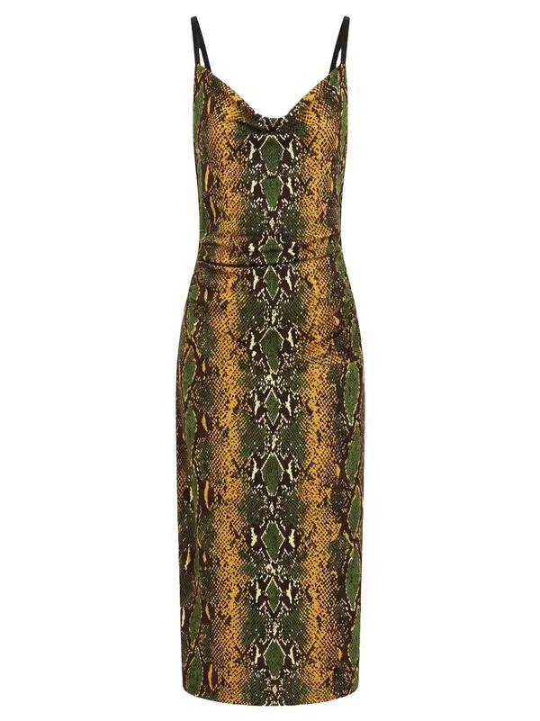 Diane Von Furstenberg Claudia Snakeskin-print Midi Slip Dress - Serpente Multi