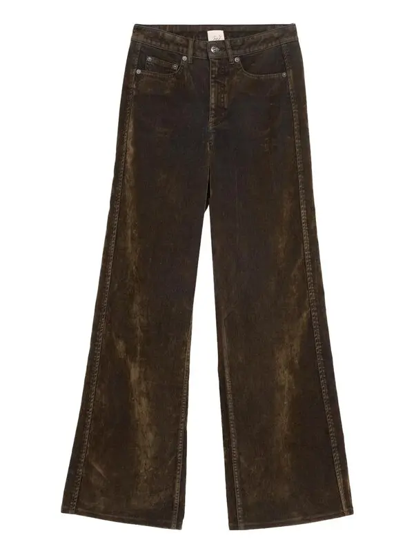 Cinq À Sept Betsy Flocked Jeans - Dark Olive