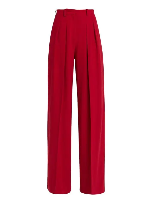 Michael Kors Pleated Wide-leg Trousers - Ruby