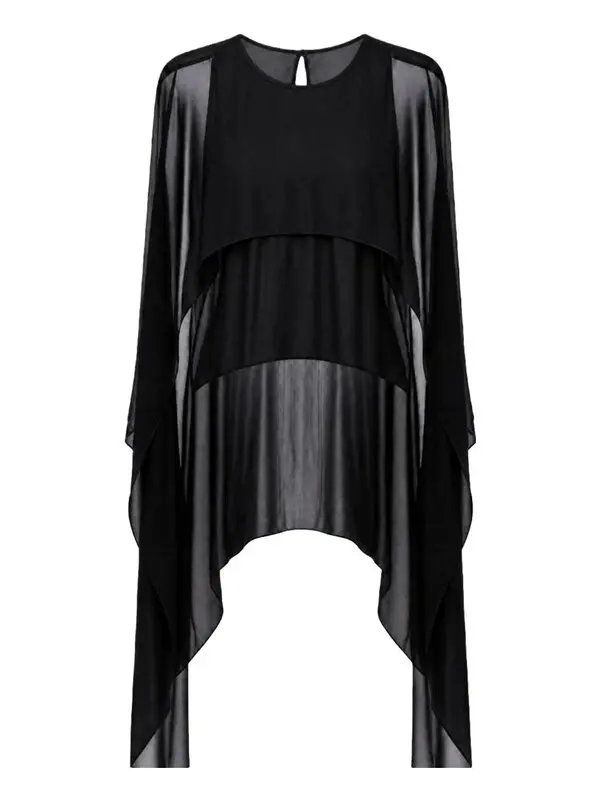 TOCCIN Deia Chiffon Cape Top - Jet