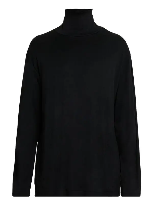 Yohji Yamamoto Wool Turtleneck Top - Black