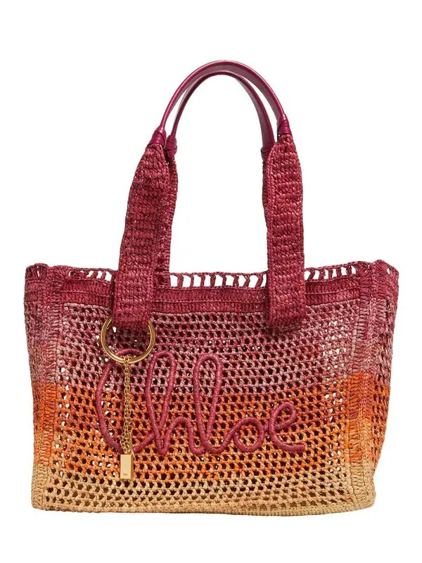 Chloé Summer Banana Ombre Raffia Tote Bag - Multicolor