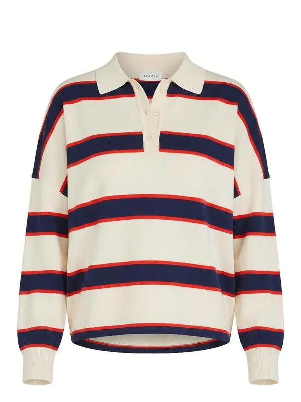 SEROYA Taby Striped Sweater - Eggshell Stripe