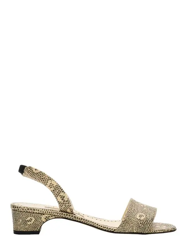 Manolo Blahnik 30mm Patobarnu Lizard-print Leather Slingback Sandals - Lizard Print