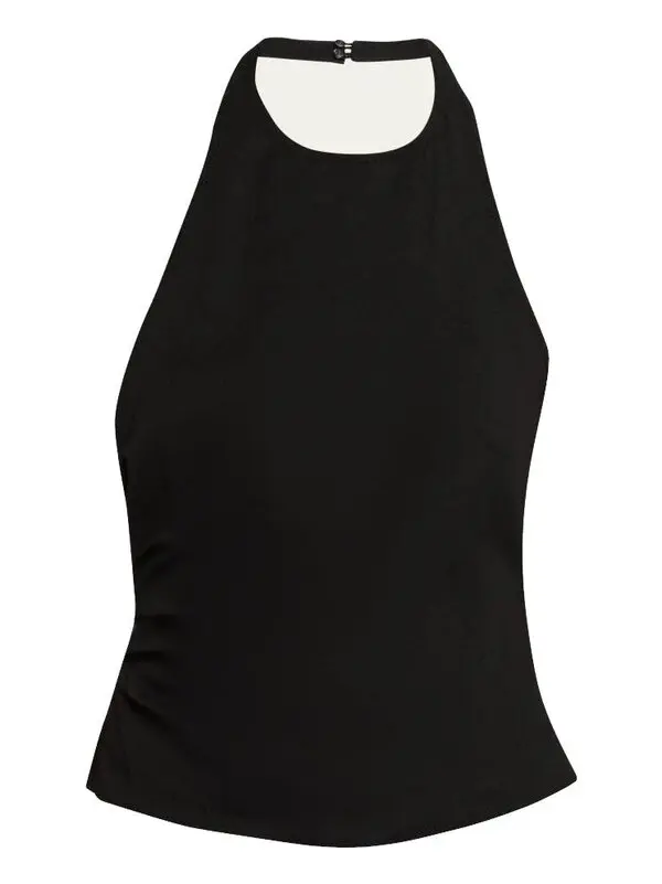 A.L.C. Sylvie Linen-blend Halter Top - Black