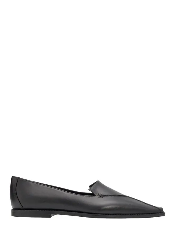 Manolo Blahnik Cleofelo Leather Flats - Black