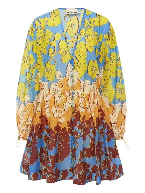 ALEMAIS Splice Cotton-silk Mini Dress - Multi