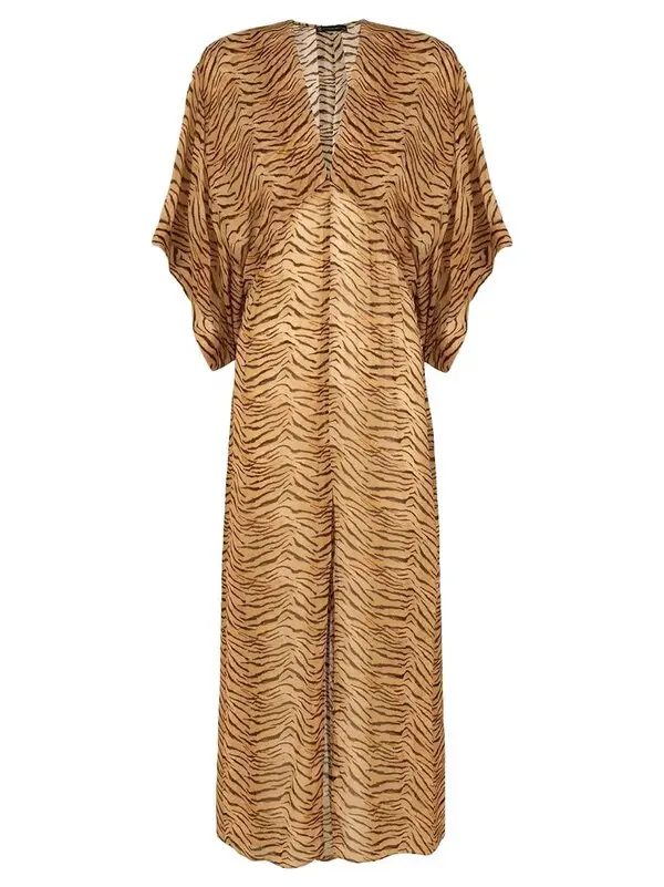 VIX PAULA HERMANNY Megan Animal-print Maxi Cover-up Dress - Multi