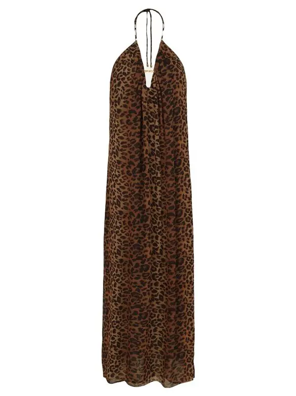VIX PAULA HERMANNY Tammy Leopard-print Halter Maxi Dress - Multi