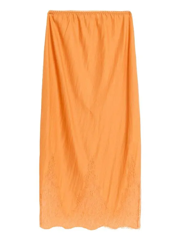 Ronny Kobo Lace-trim Skirt - Citron
