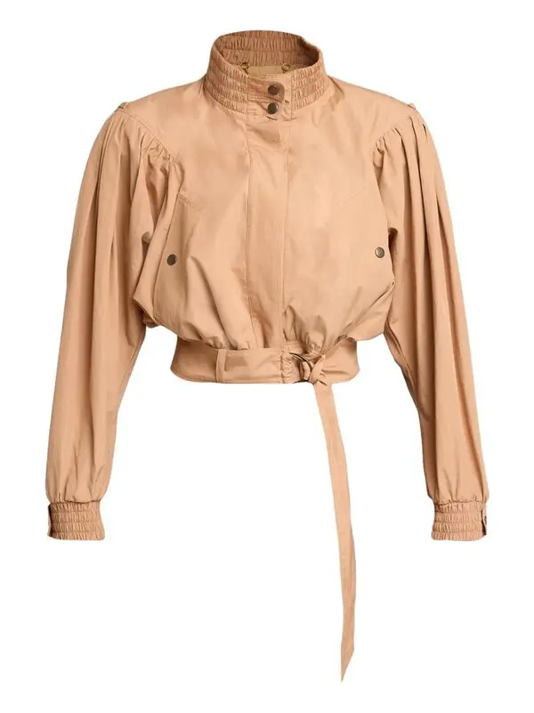 Chloé Technical Cotton Puff-sleeve Crop Jacket - Reef Shell