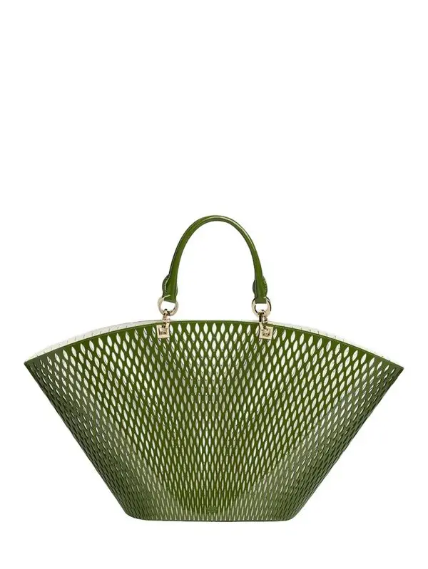 TOM FORD Cut Out Patent Leather Large Tote Bag - Chive