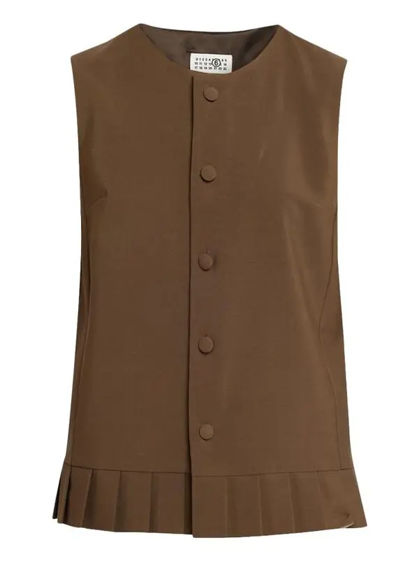 MAISON MARGIELA Pleated Button-front Top - Brown