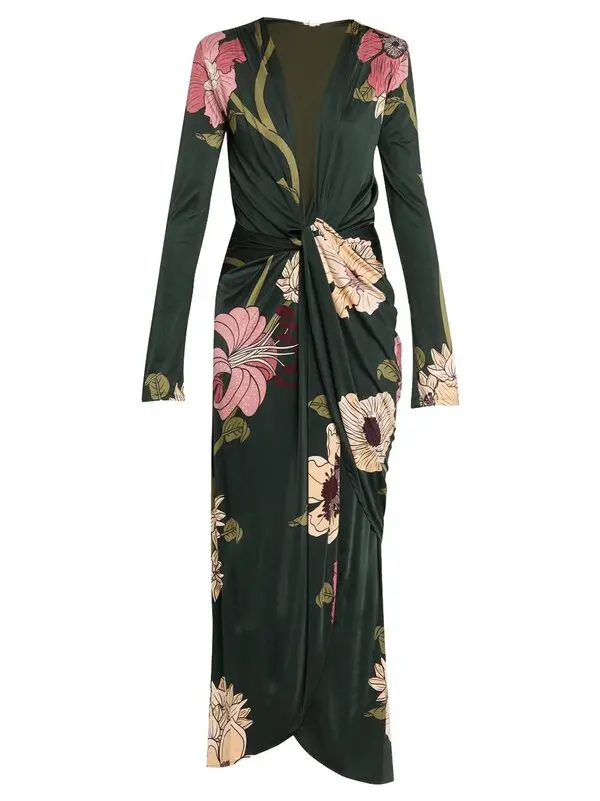 Johanna Ortiz Reinvention Oasis Ankle Dress - Green/rose
