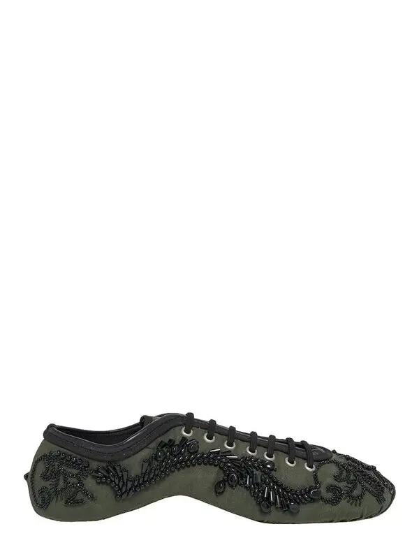 Dries Van Noten Embroidered Ballerina Sneakers - Bottle