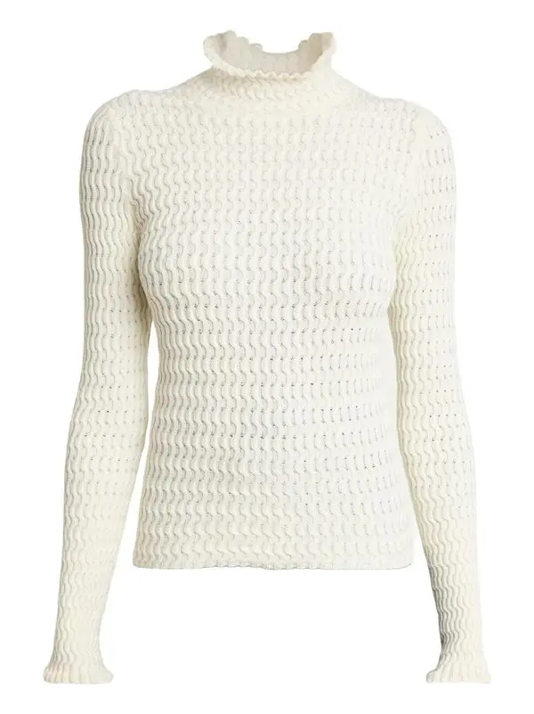 Proenza Schouler White Label Juniper Textured High-neck Sweater - Vanilla