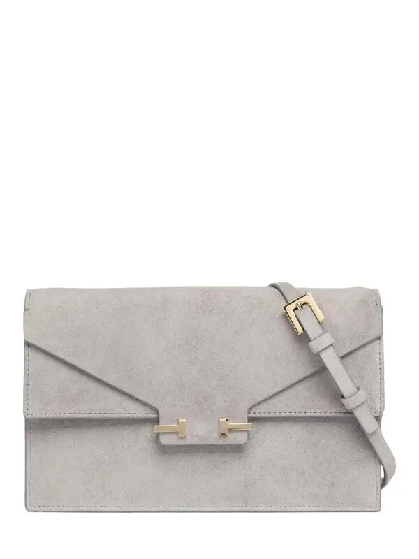 TOM FORD Mini Suede T-clasp Shoulder Bag - Cloudburst