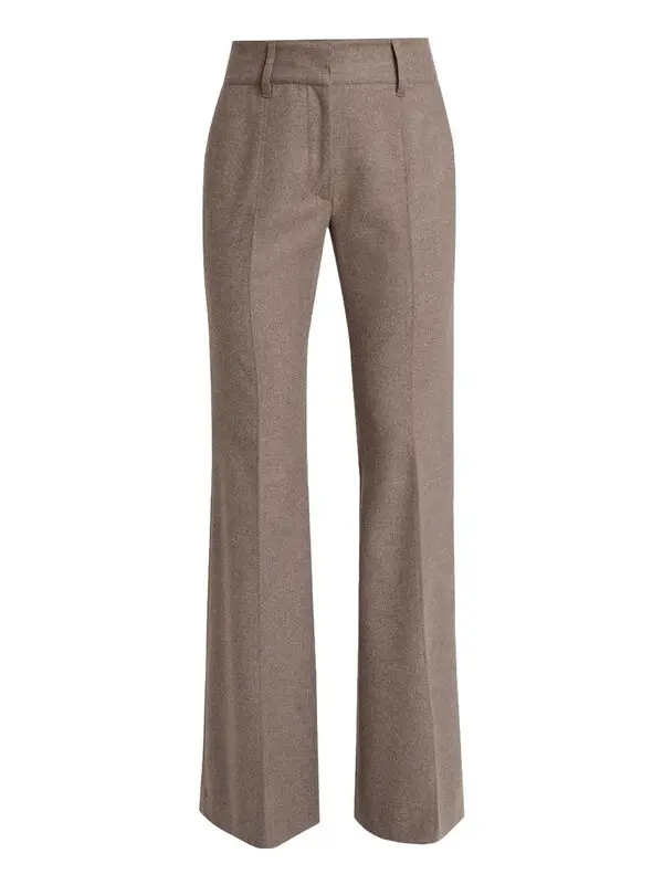 Gabriela Hearst Rhein Wool-cashmere Flannel Flare Pants - Walnut