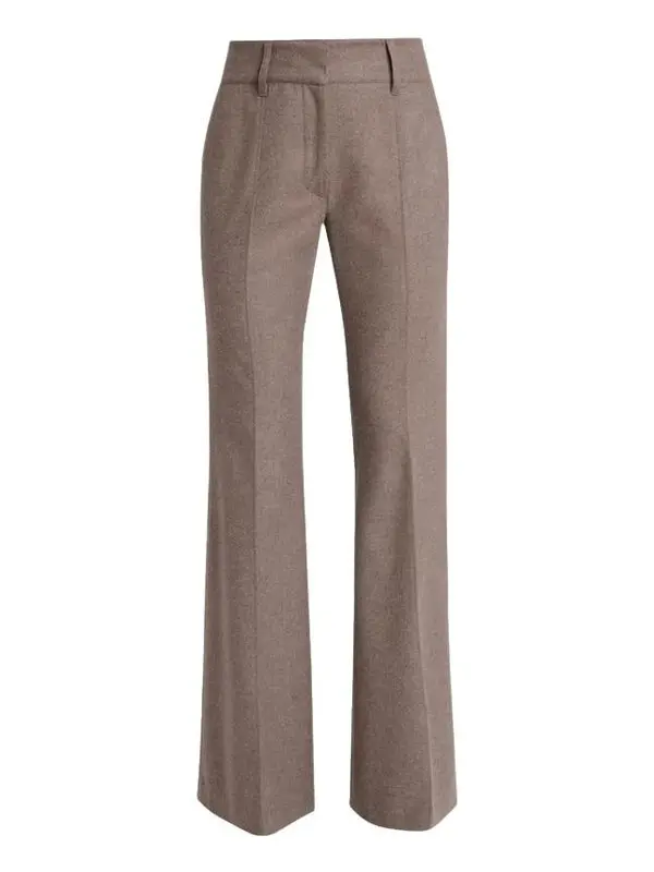 Gabriela Hearst Rhein Wool-cashmere Flannel Flare Pants - Walnut