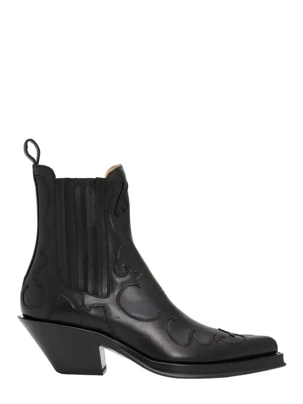 Gabriela Hearst 50mm Cassidy Leather Cowboy Ankle Boots - Black