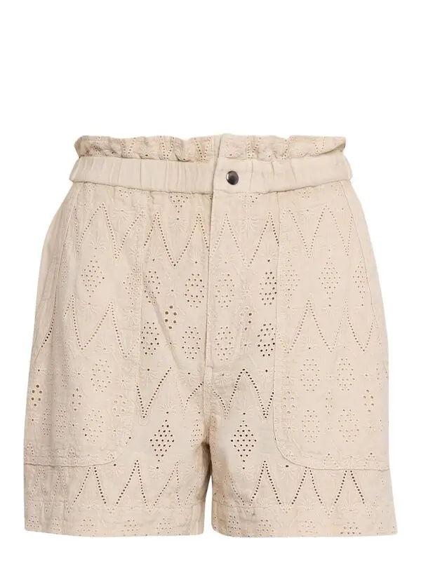 Isabel Marant Étoile Kisha Eyelet-embroidered Twill Shorts - Beige