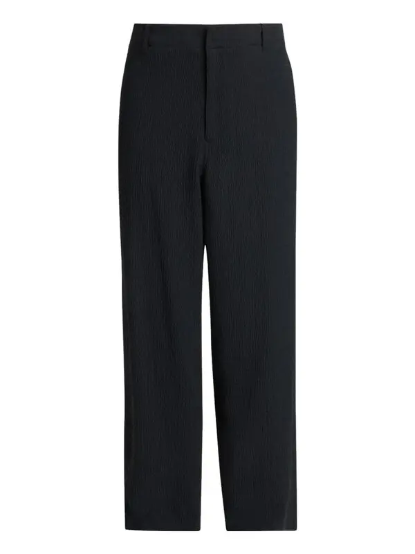 Giorgio Armani Seersucker Wide-leg Trousers - Navy