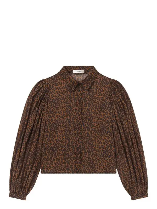 FRAME The Silk Prairie Leopard Blouse - Light Leopard