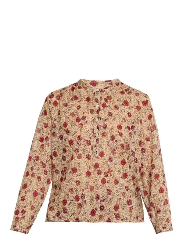 Isabel Marant Étoile Maria Floral Cotton Top - Ecru/raspberry