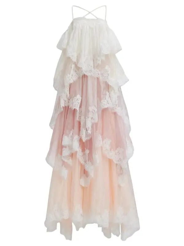 Aje Ophelia Tiered Lace Gown - Multi