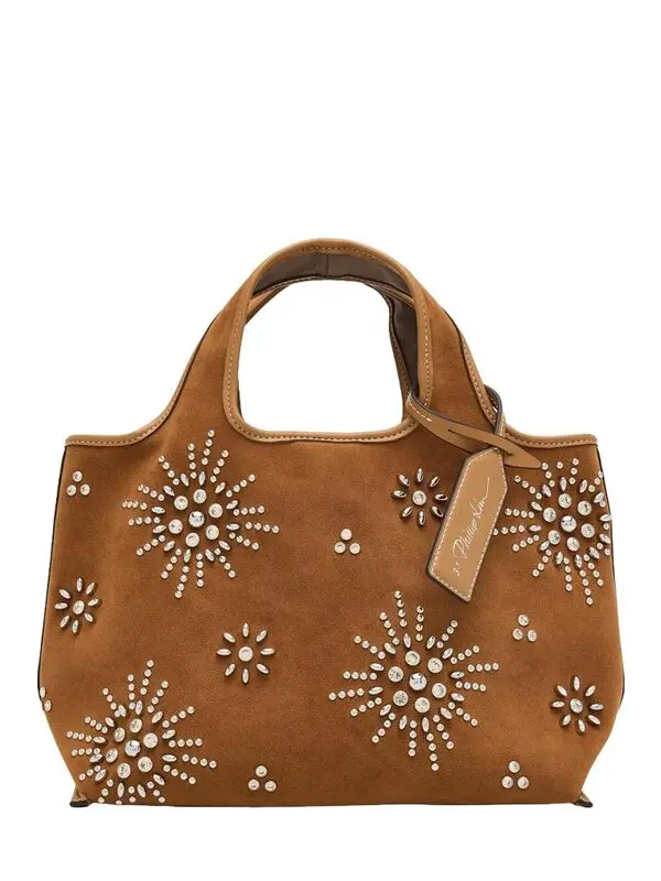 3.1 Phillip Lim Studded Starburst Faux Suede Market Tote Bag - Sable
