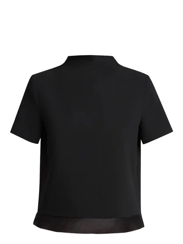 JIL SANDER Textured Wool Back-cutout Crewneck Sweater - Black