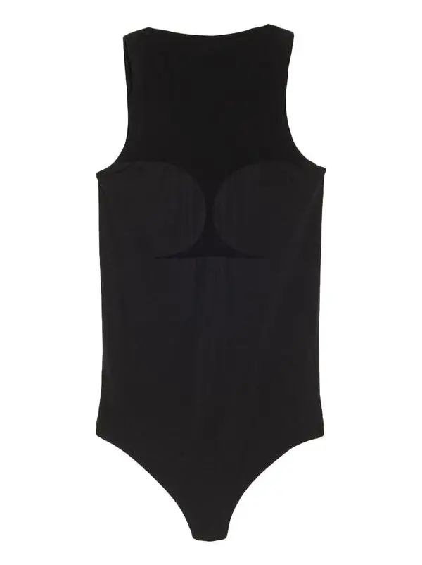 Wolford Corset-effect Sleeveless Bodysuit With Sheer Panels - Black