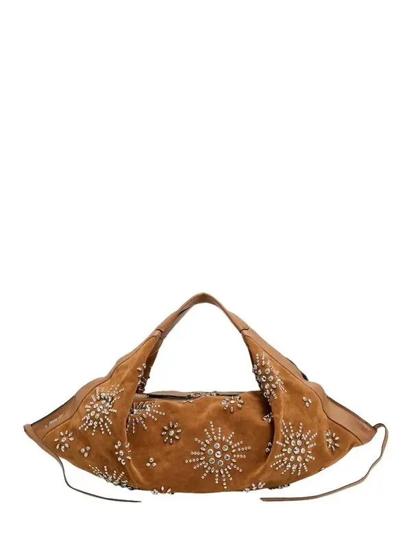 3.1 Phillip Lim Luna Studded Faux Suede Top-handle Bag - Sable