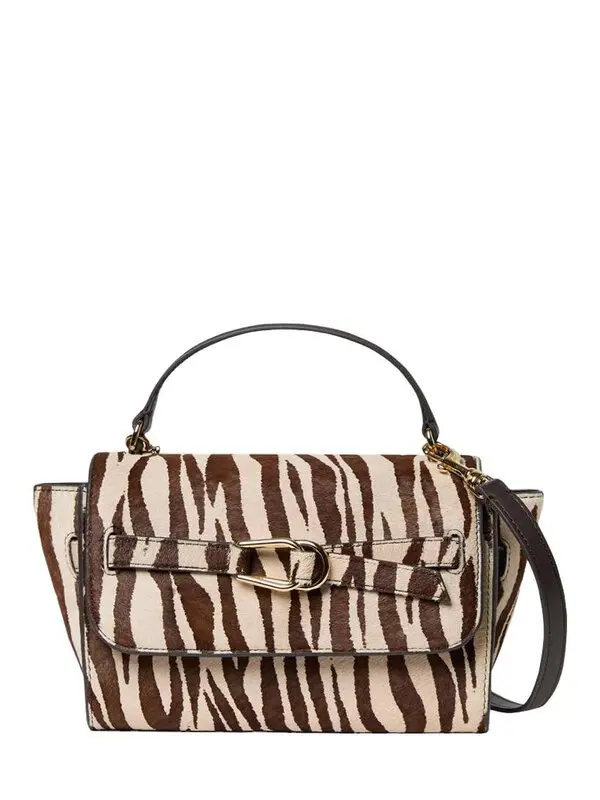 LOEFFLER RANDALL Alexi -print Calfhair & Leather Top-handle Bag - Zebra