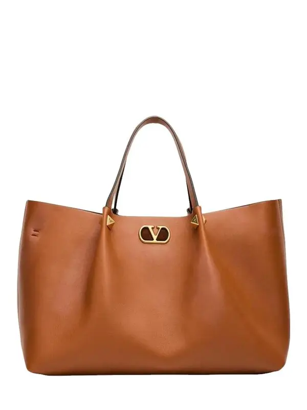 Valentino Garavani Large Soft Leather Shopping Bag - Light Hazel