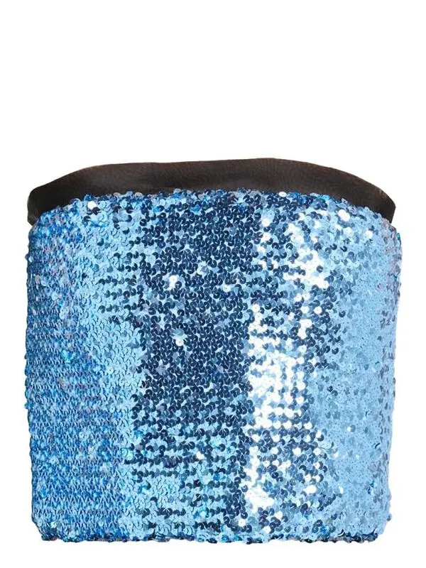 Marc Jacobs Sequined Strapless Top - Blue
