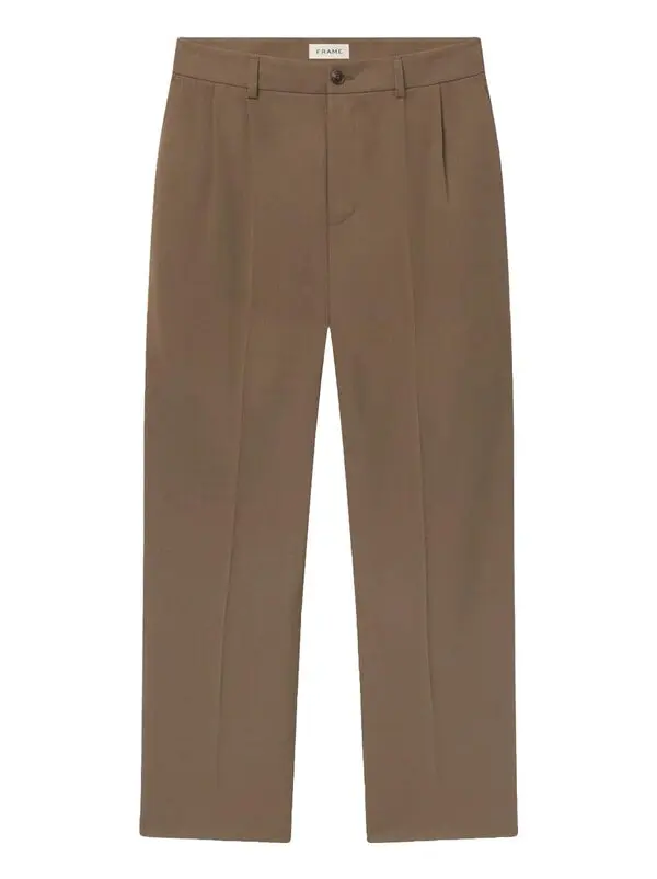 FRAME Straight Leg Double-pleated Pants - Brown