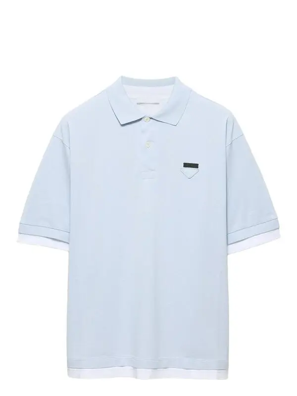 Prada Double-layer Polo Shirt - Astro/white