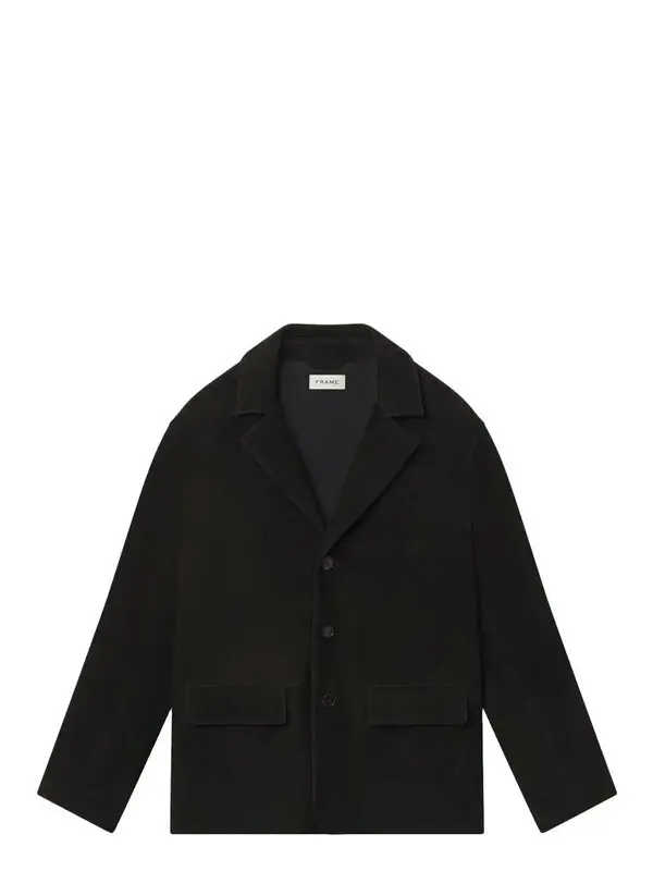 FRAME Suede Single-breasted Blazer - Black