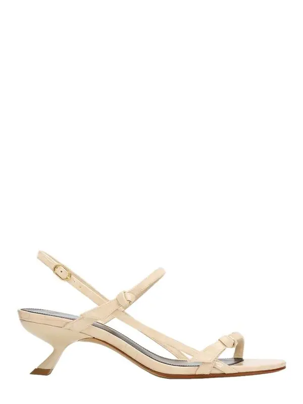 ALEXANDRE BIRMAN 50mm Slim Clarita Croc-embossed Leather Sandals - Eggshell