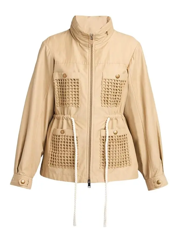 Moncler Bougain Twill Hooded Jacket - Khaki