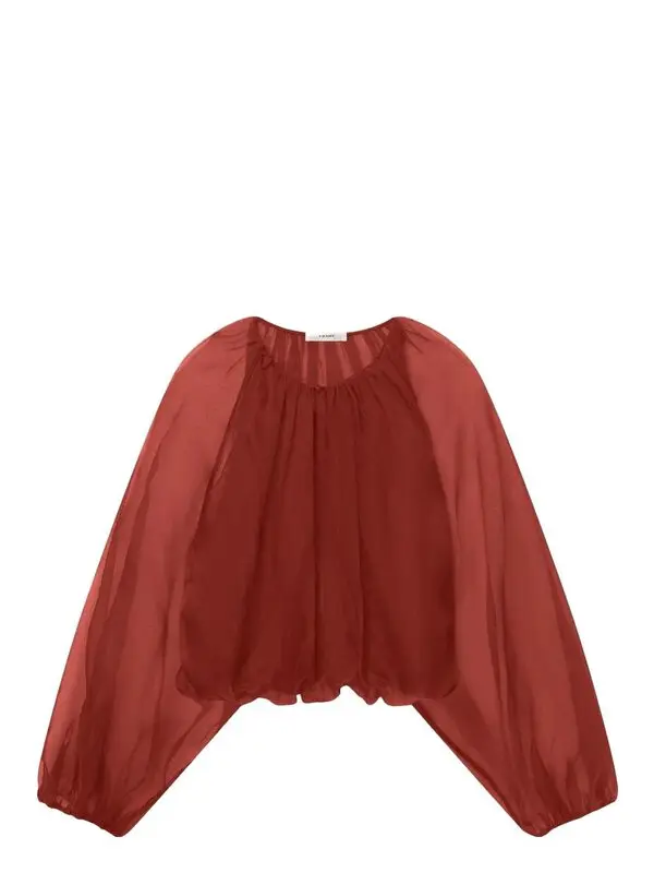 FRAME The Sheer Balloon Blouse - Paprika